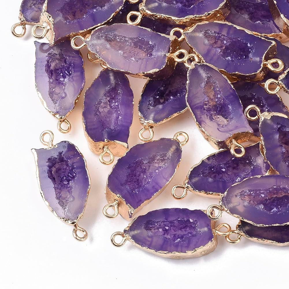5 Pc Jewelry Links Druzy Resin Links Connectors Imitation Geode with ...