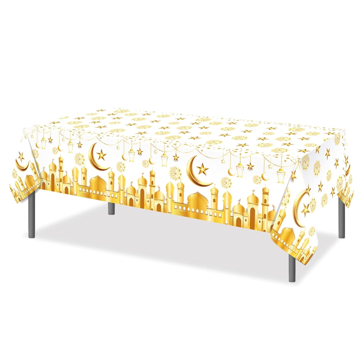 5 Pc Ramadan Party Plastic Tablecloth 54 x 87 Inch Long Table Cover ...