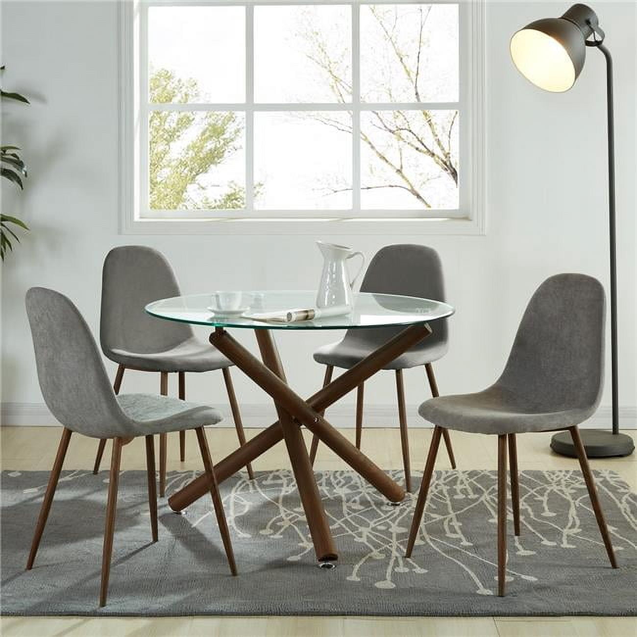 5 Pc Round Contemporary Dining Set Grey - Walmart.com