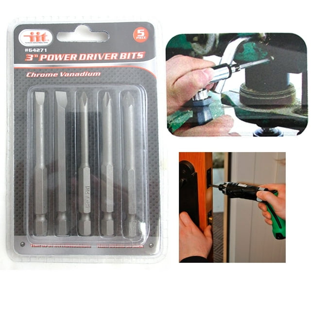 AllTopBargains 5 Pc 3" Power Driver Bits Set, Quick Change, Philips ...