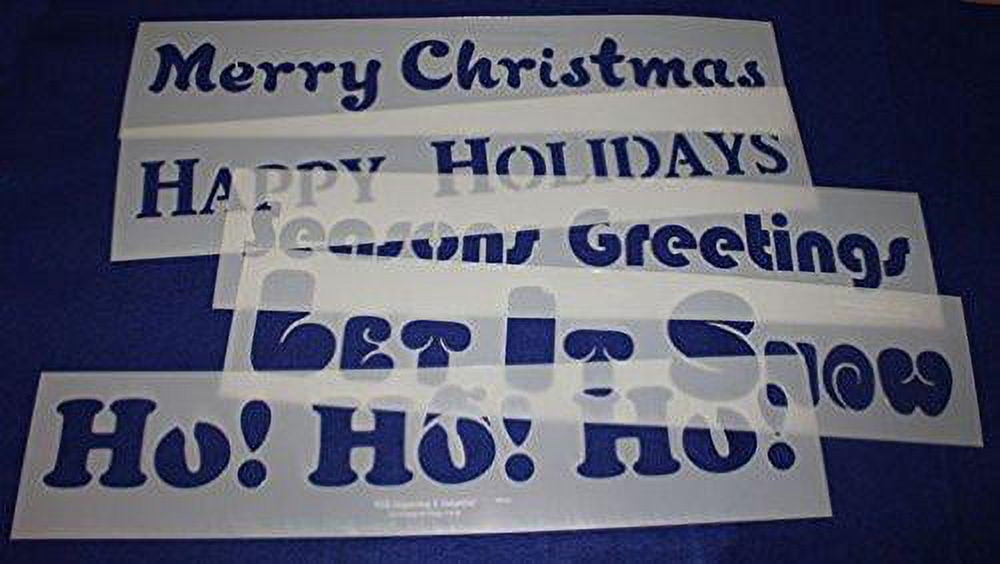 5 Pc Set Holiday Message Stencils 14 Mil Mylar-5" x 23.5 Painting ...