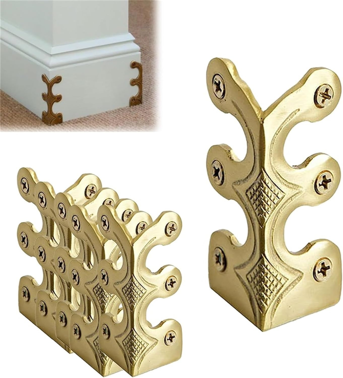 5 Pc Skiffers Baseboard Corner Protectors, 2025 New Metal Corner ...