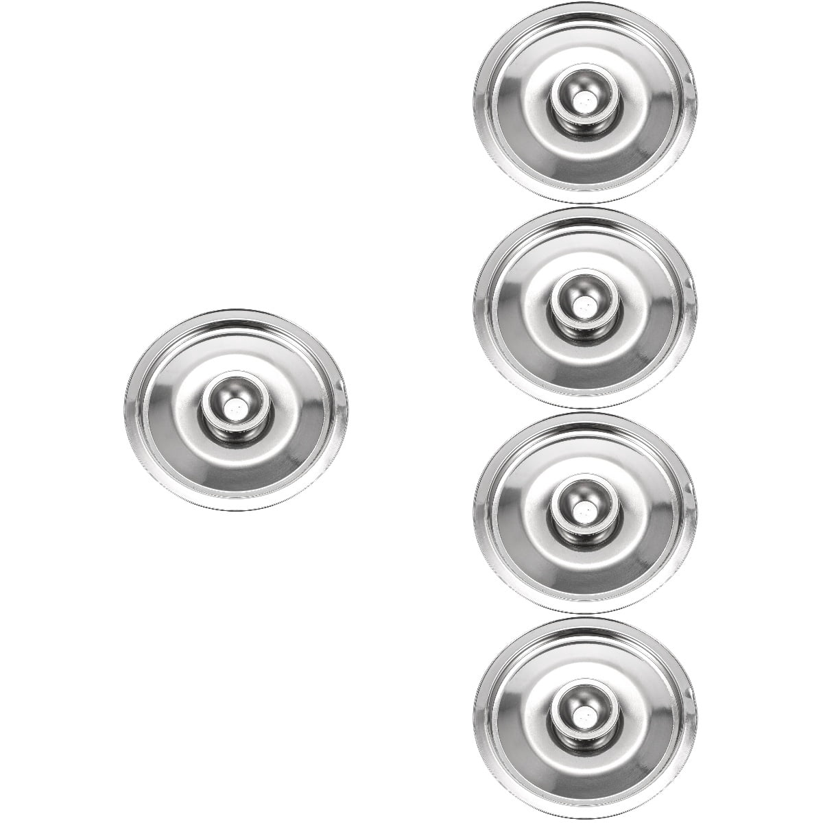 5 Pc Stainless Steel Cylinder Head Baking Pans Metal Storage Jar Lid ...