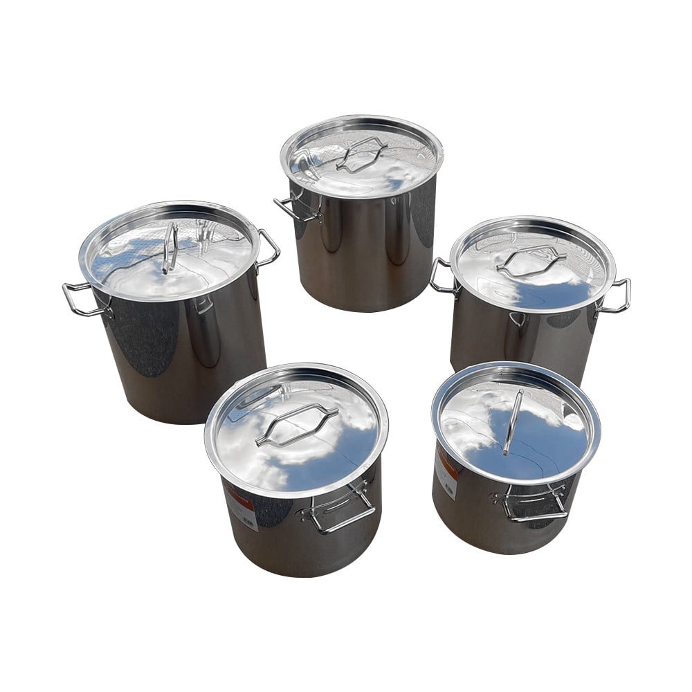 5-Pc Stainless Steel Stock Pot Steamer Pot Set 20 24 32 40 52QT ...