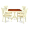 5 Pc set with a Round Small Table and 4 Leather Kitchen Chairs in ...