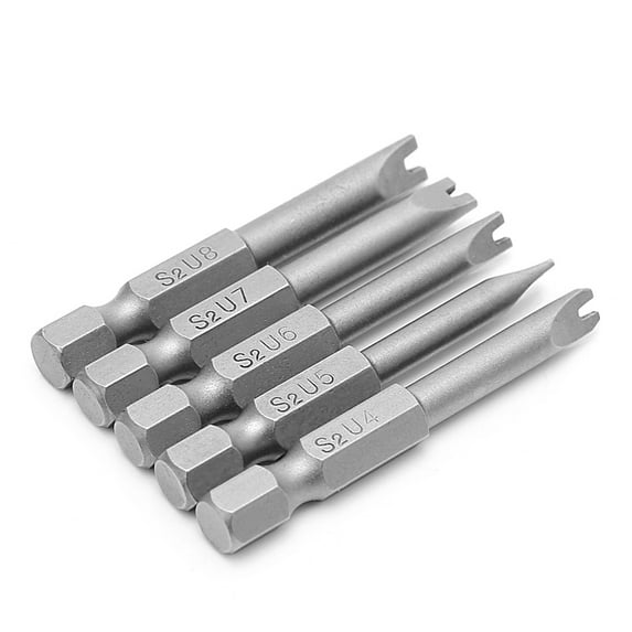 5 Pcs 1/4 Inch Hex Magnetic U Shaped Screwdriver Bits Tools 50mm Length ...