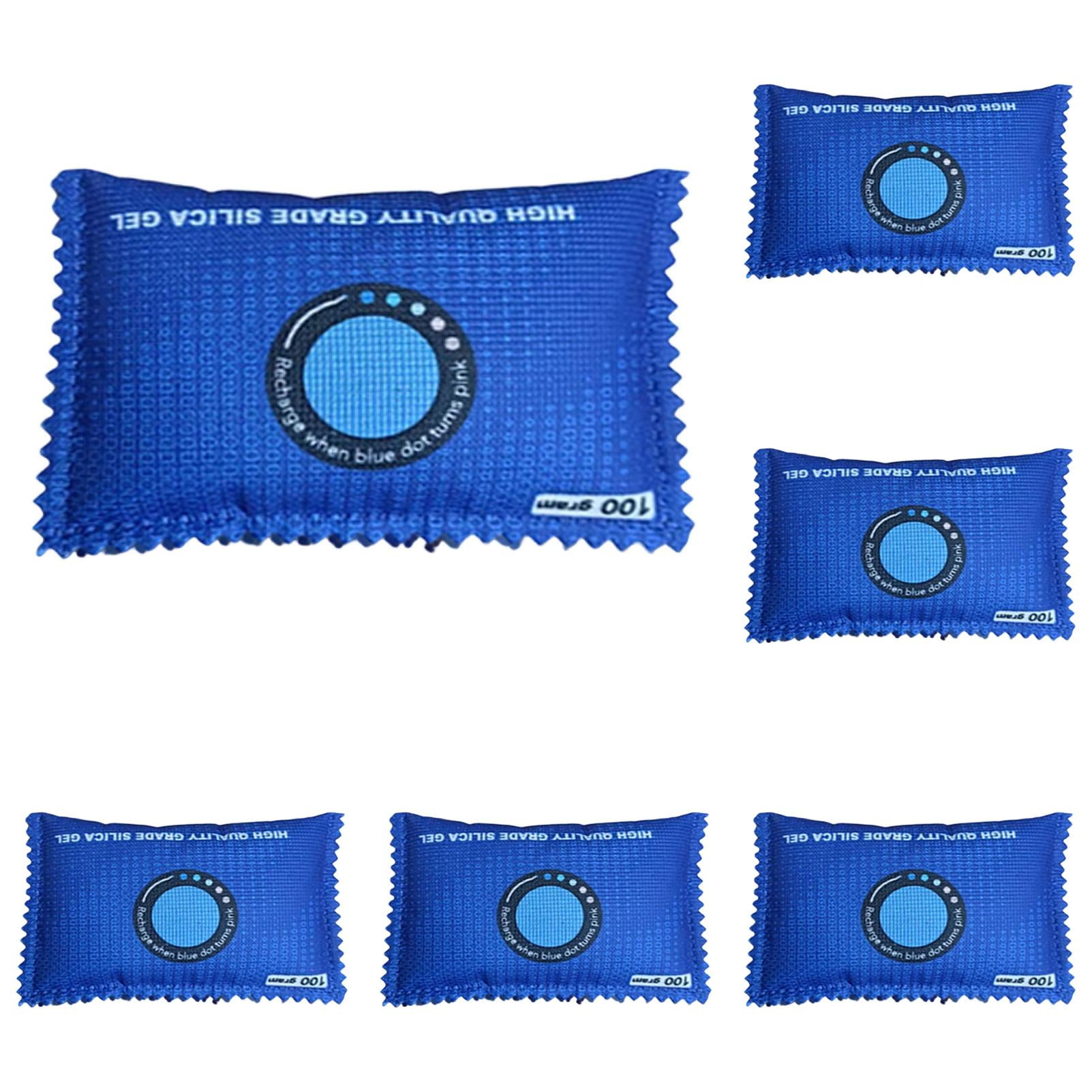 5 Pcs 100g Rechargeable Desiccant Packs for Storage, Color Indicating ...