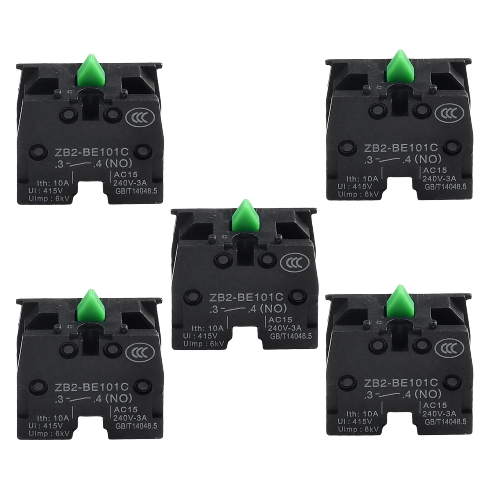 5 Pcs 10A 415V ZB2-BE101C/BE102C NO Push Button Joystick Switch ...
