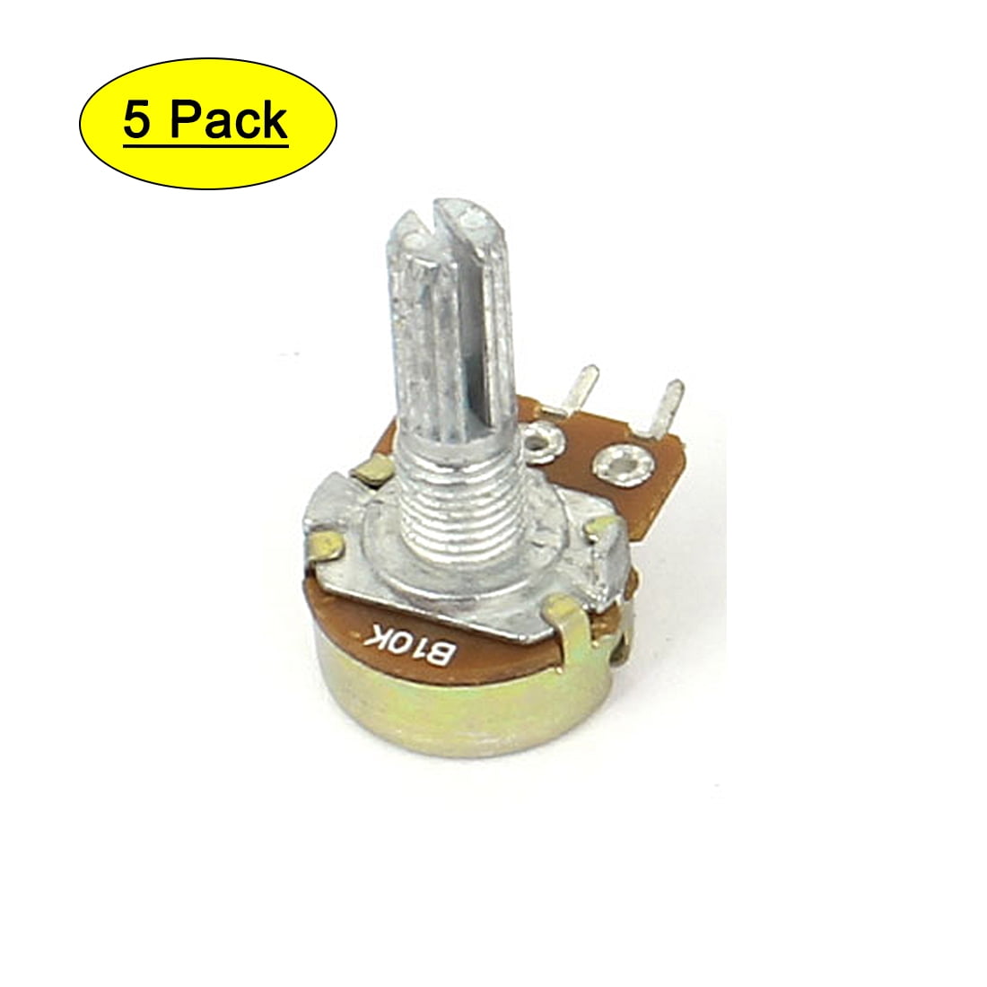 5 Pcs 10K OHM Linear Taper Rotary Potentiometer 10KB B10K Pot - Walmart.com