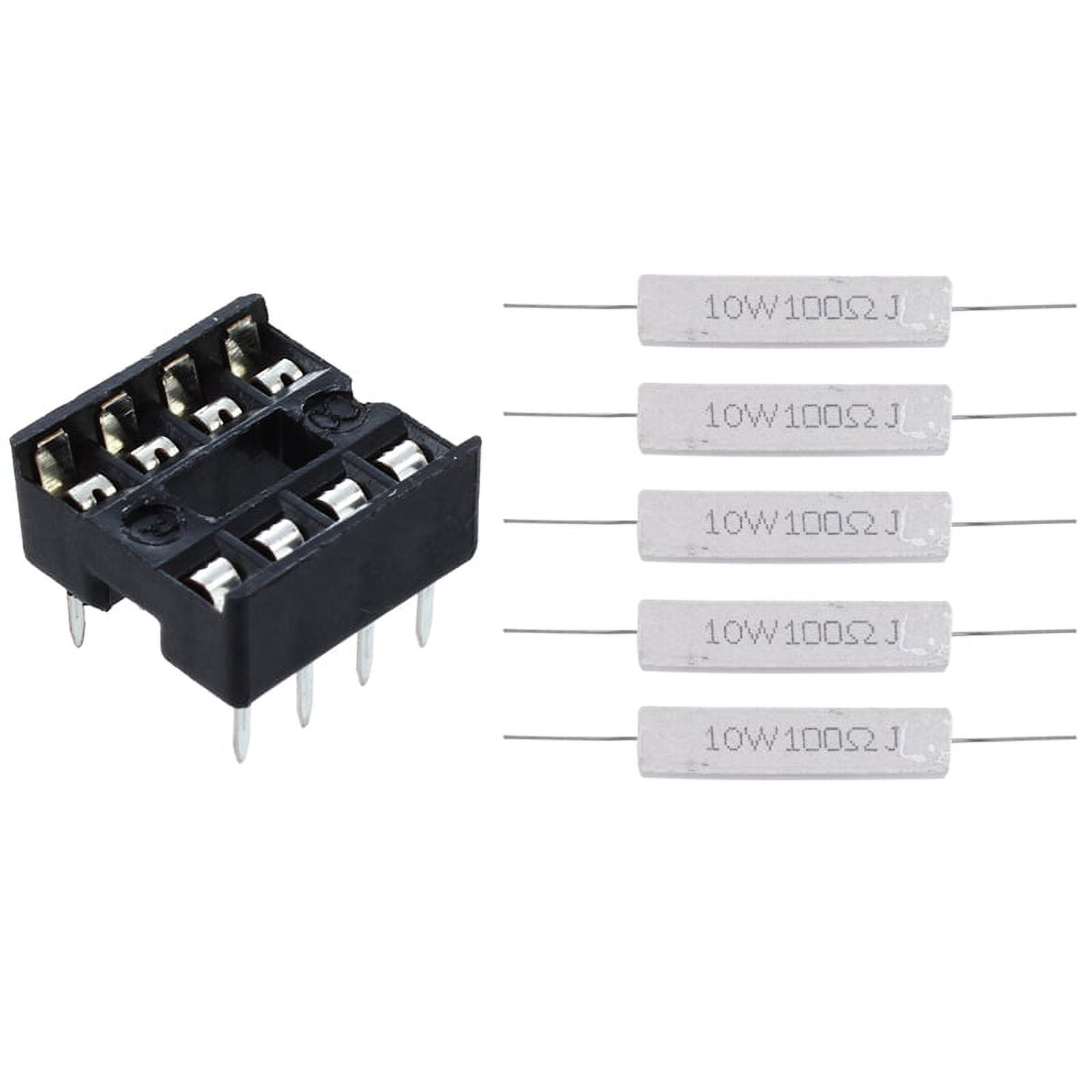 5 Pcs 10W Watt 100 Ohm 5% Axial Wirewound Cement Resistors & 10 Pcs 8 ...
