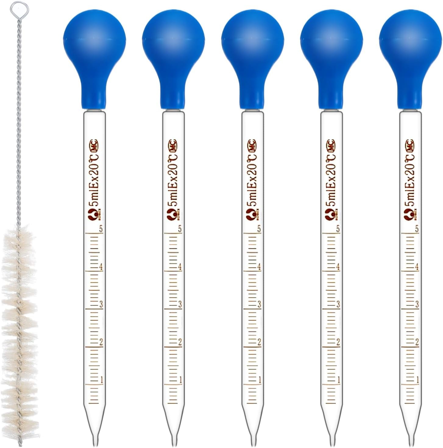 5 Pcs 10ml Glass Pipette Dropper Lab Graduated Dropper Glass Liquid ...