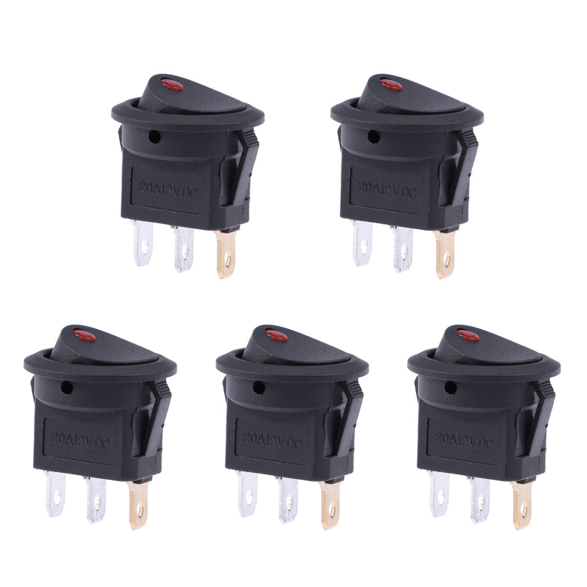 5 Pcs 12V Push Button 3 Pin Round Switch Round Push Button Switch Reset Push Button off on ...