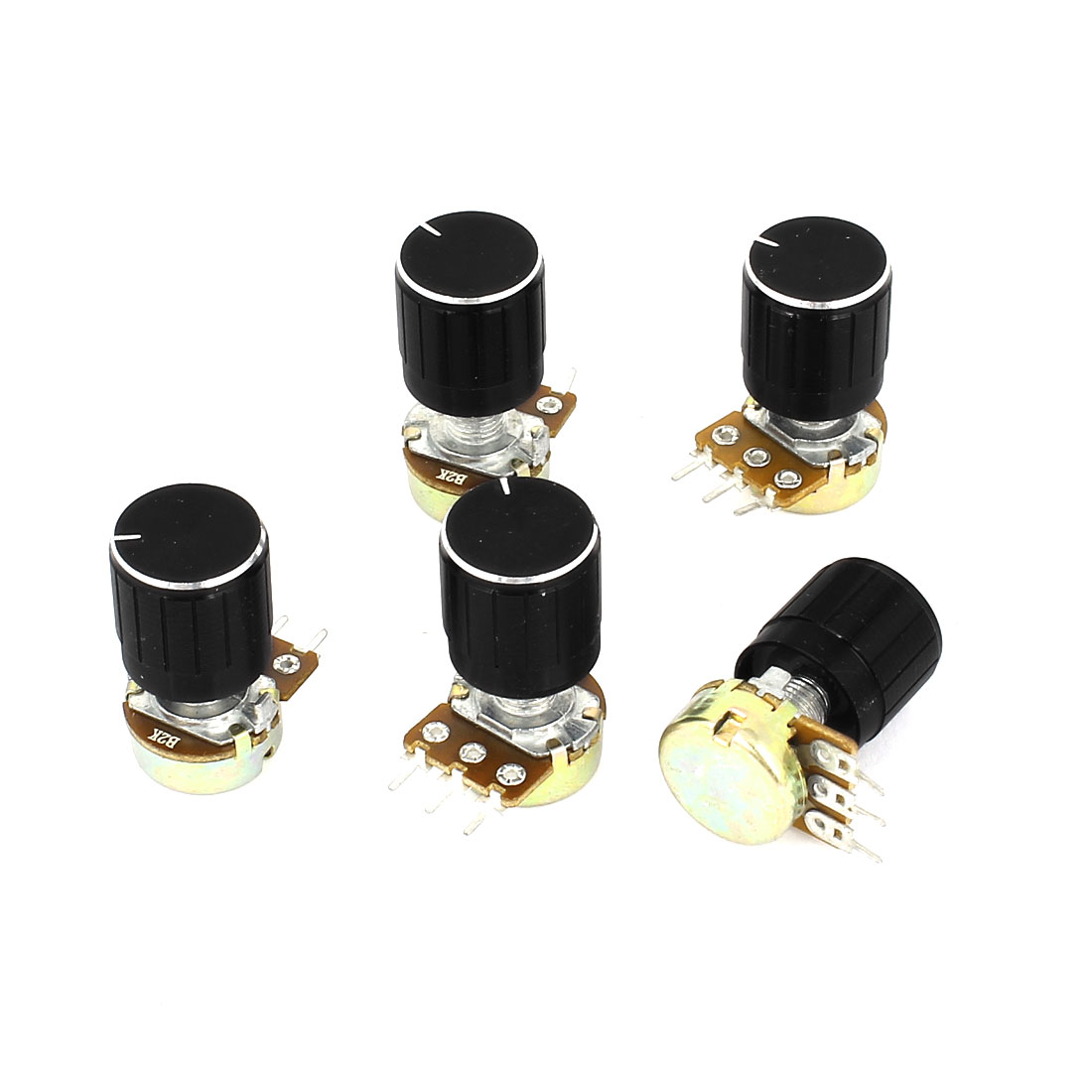 5 Pcs 17 x 17mm 2K OHM B Type Taper Rotary Potentiometer 2KB B2K Pot ...