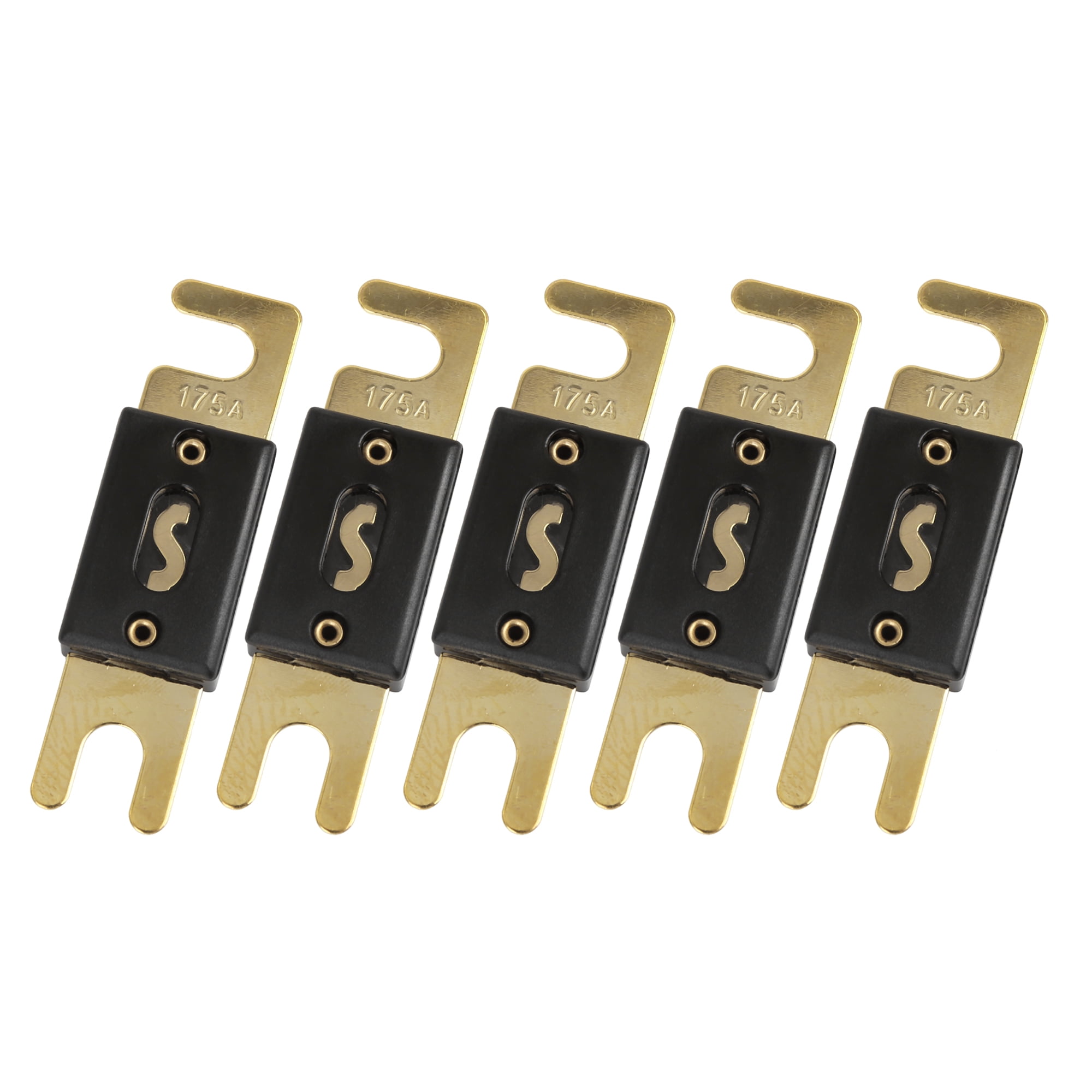 5 Pcs 175 Amp ANL Fuse Gold Tone Plated for Auto Car Audio Video Stereo ...