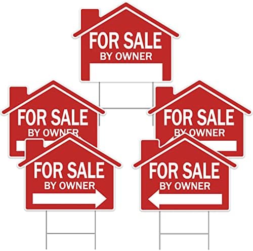 5 Pcs 18×14" For Sale by Owner Yard Signs (/White): Double-Sided with 5 ...