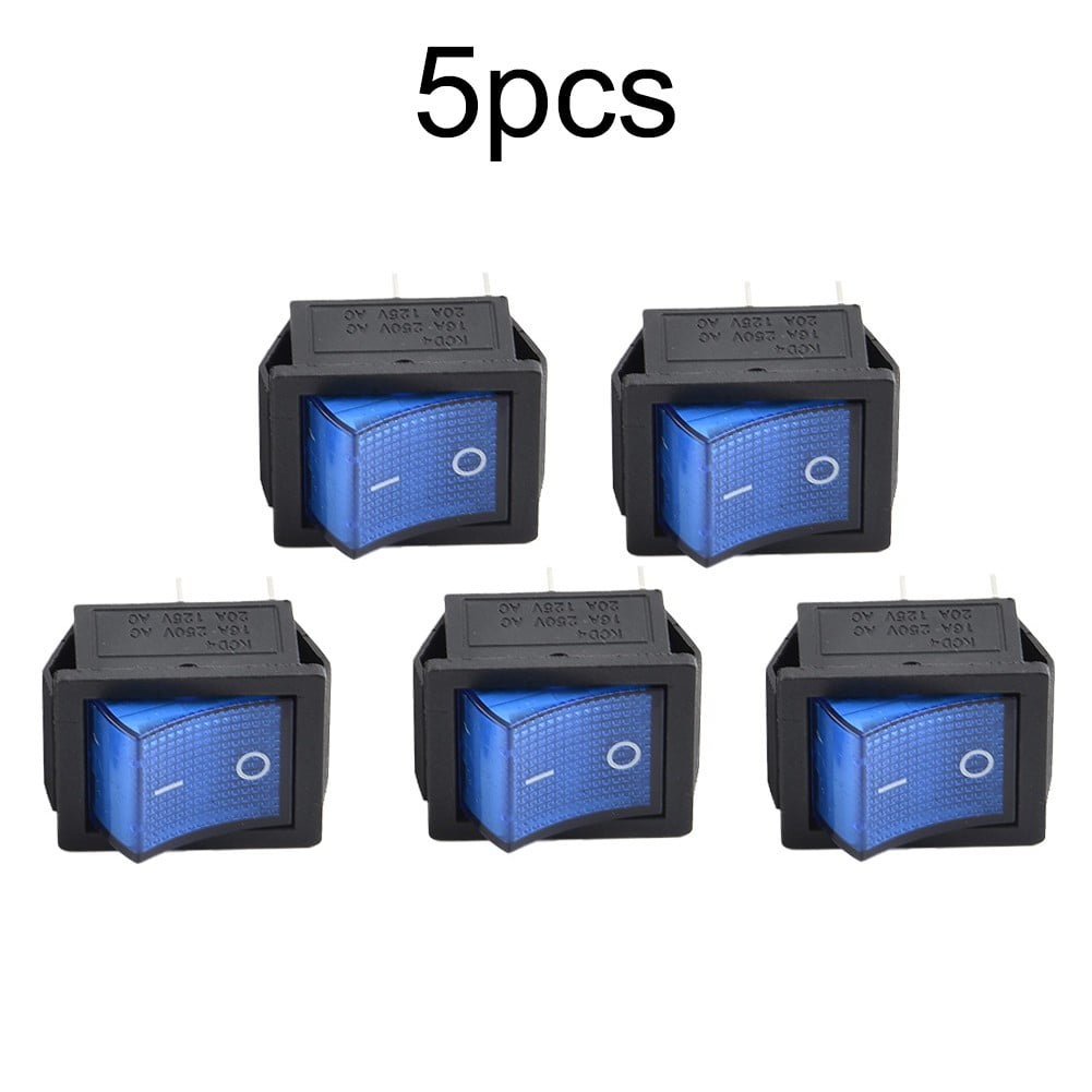 5 Pcs 2 Position Rectangular Rocker Switch Latching On Off DPST 4 Pin ...