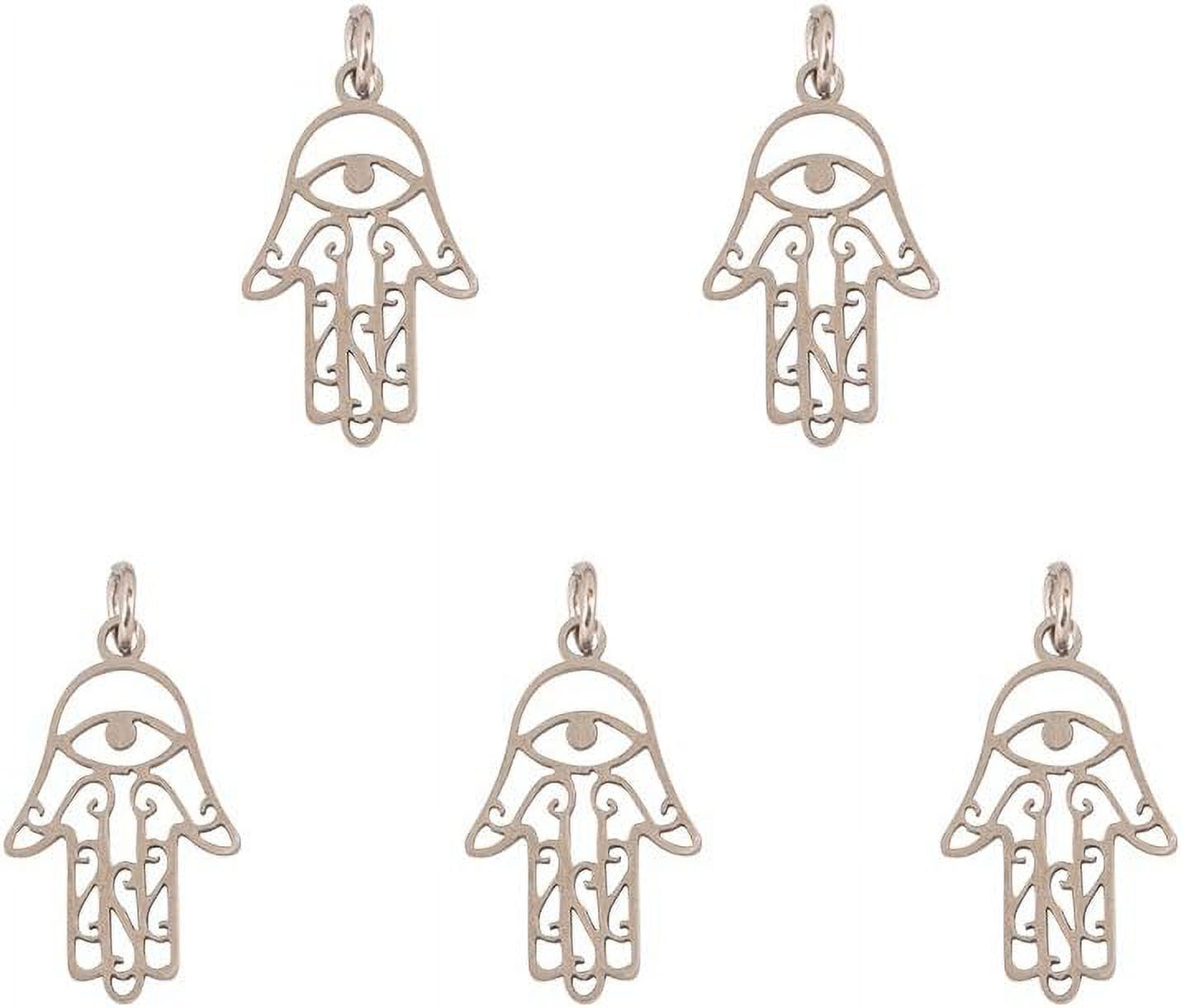 5 Pcs 201 Stainless Steel Hamsa Hand Pendants 21.5mmx13mm Fatima Hand ...