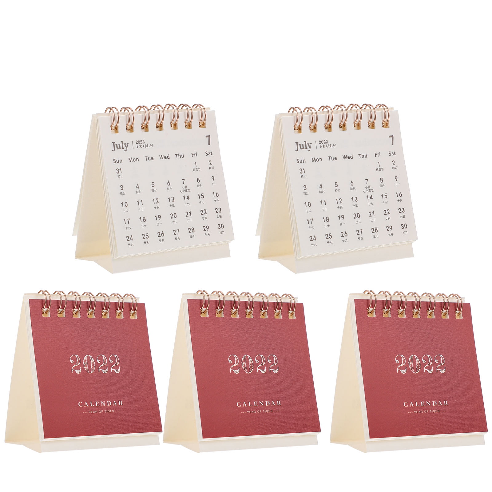5 Pcs 2022 Desk Calendar Desktop Calendars Diary 2024 Daily Pad Cute ...
