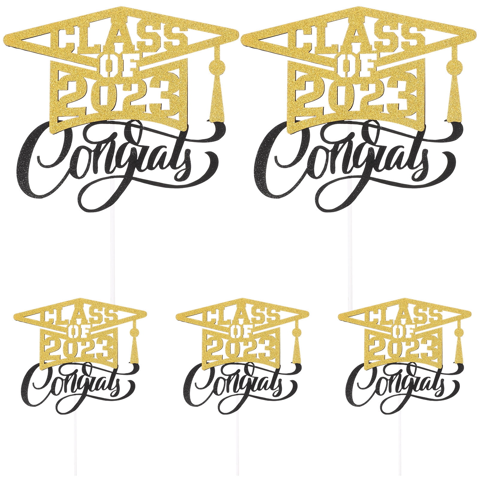 5 Pcs 2023 Graduation Visa Insertion Cake Picks Ornament Decorative ...