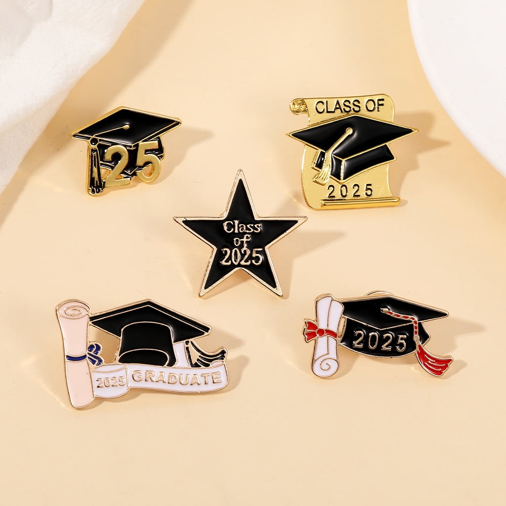 5 Pcs 2025 Graduation Enamel Lapel Pins Bulk Class of 2025 Graduation ...