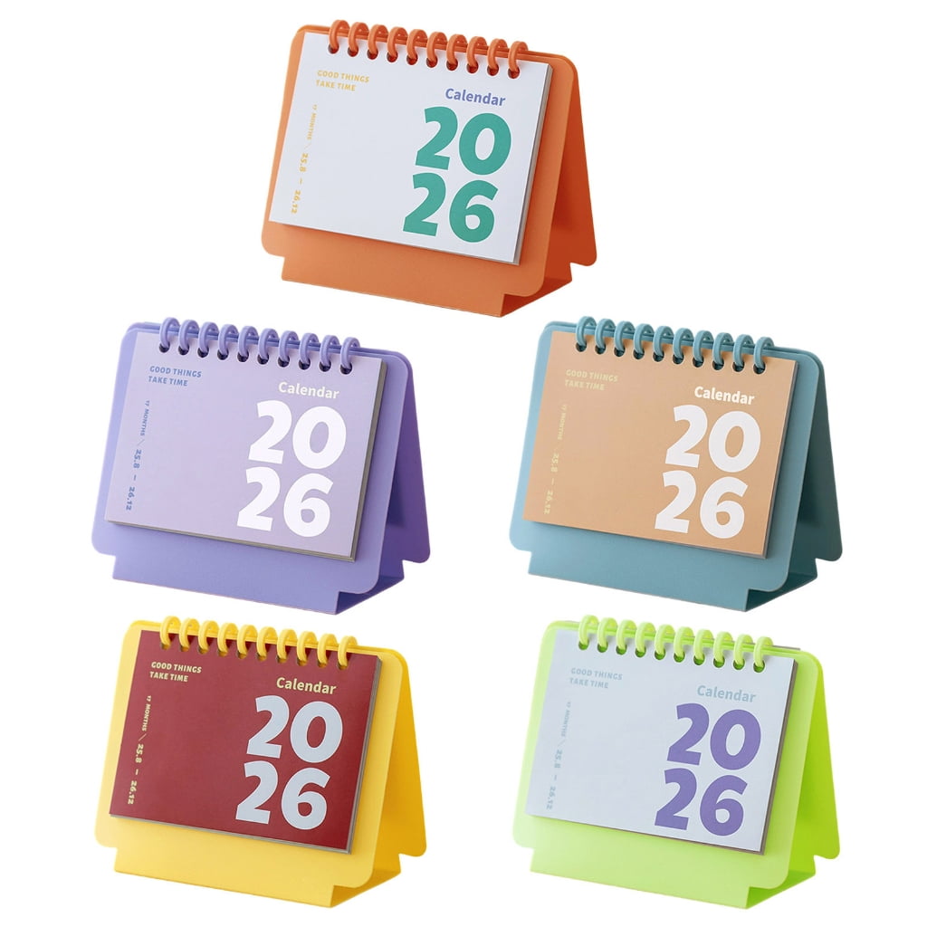 5 Pcs 2026 Calendar Desktop Calendar Standing Flip Calendar Monthly ...