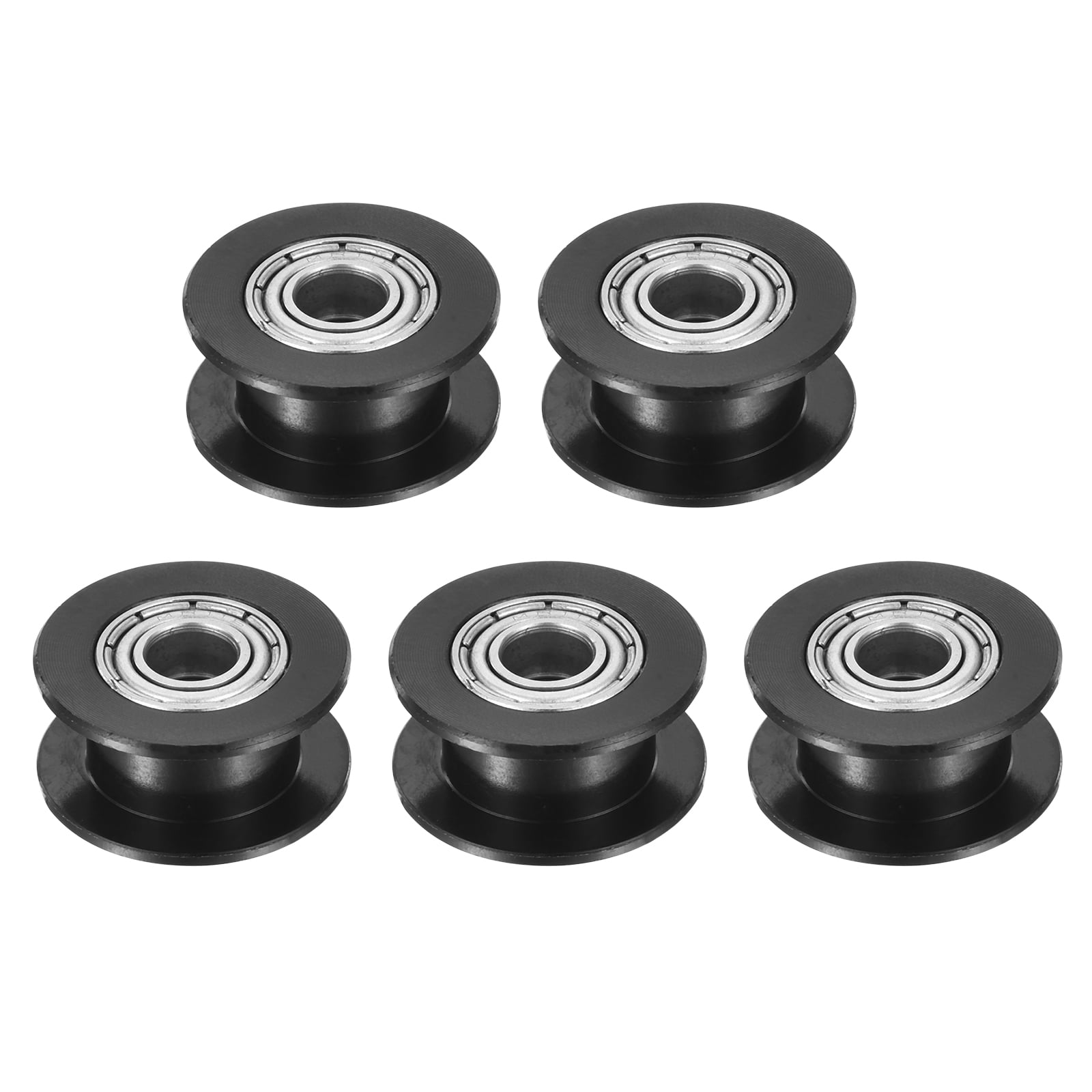 5 Pcs 2GT Idler Pulley Toothless 5mm Bore for 6mm Width Belt Black ...