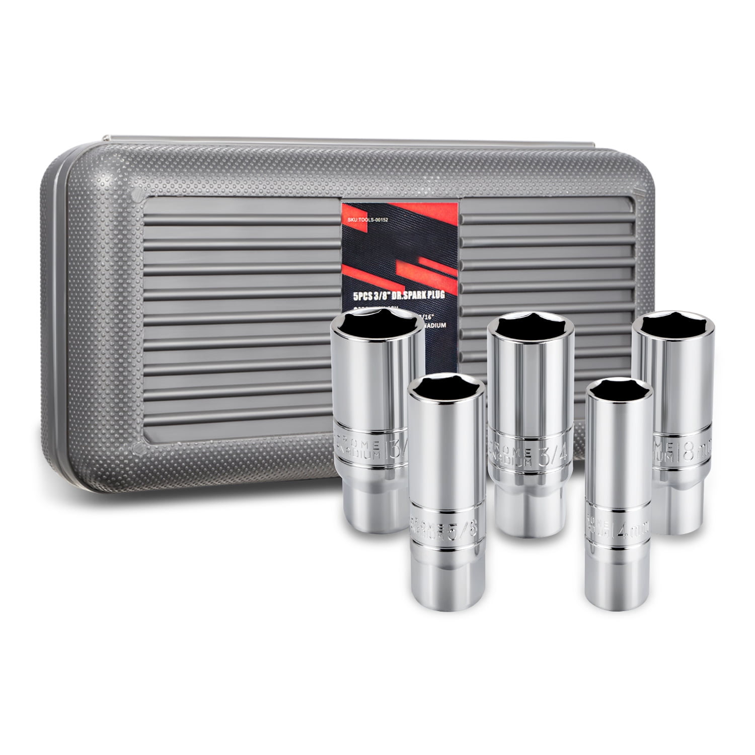 5-Pcs 3/8-inch Drive Spark Plug Socket Set - 5/8" 3/4", 13/16", 14mm ...
