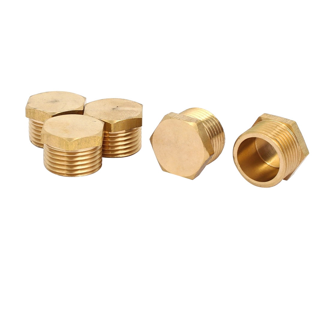 5 Pcs 3/8BSP Male Thread Brass Hex Head Pipe Plug Connector Fitting - Walmart.com
