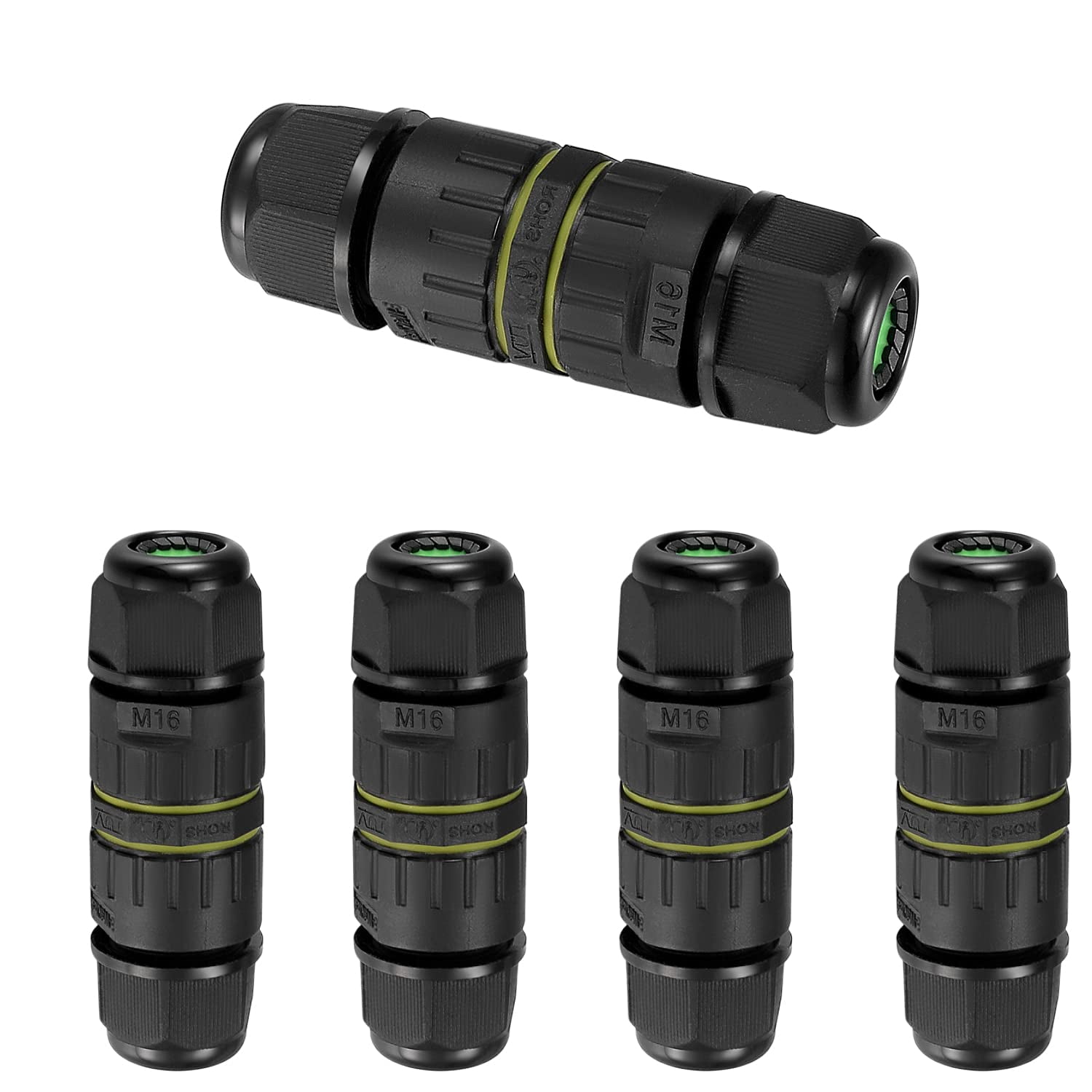 5 Pcs 3 Pole Waterproof Junction Box Outdoor Cable Connector, IP68 ...