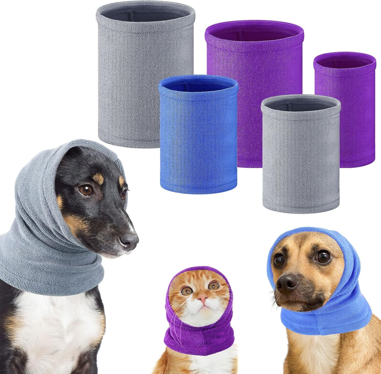 5 Pcs 3 Size Dog Head Wrap Neck Warmer Dog Neck and Ears Warm Winter ...