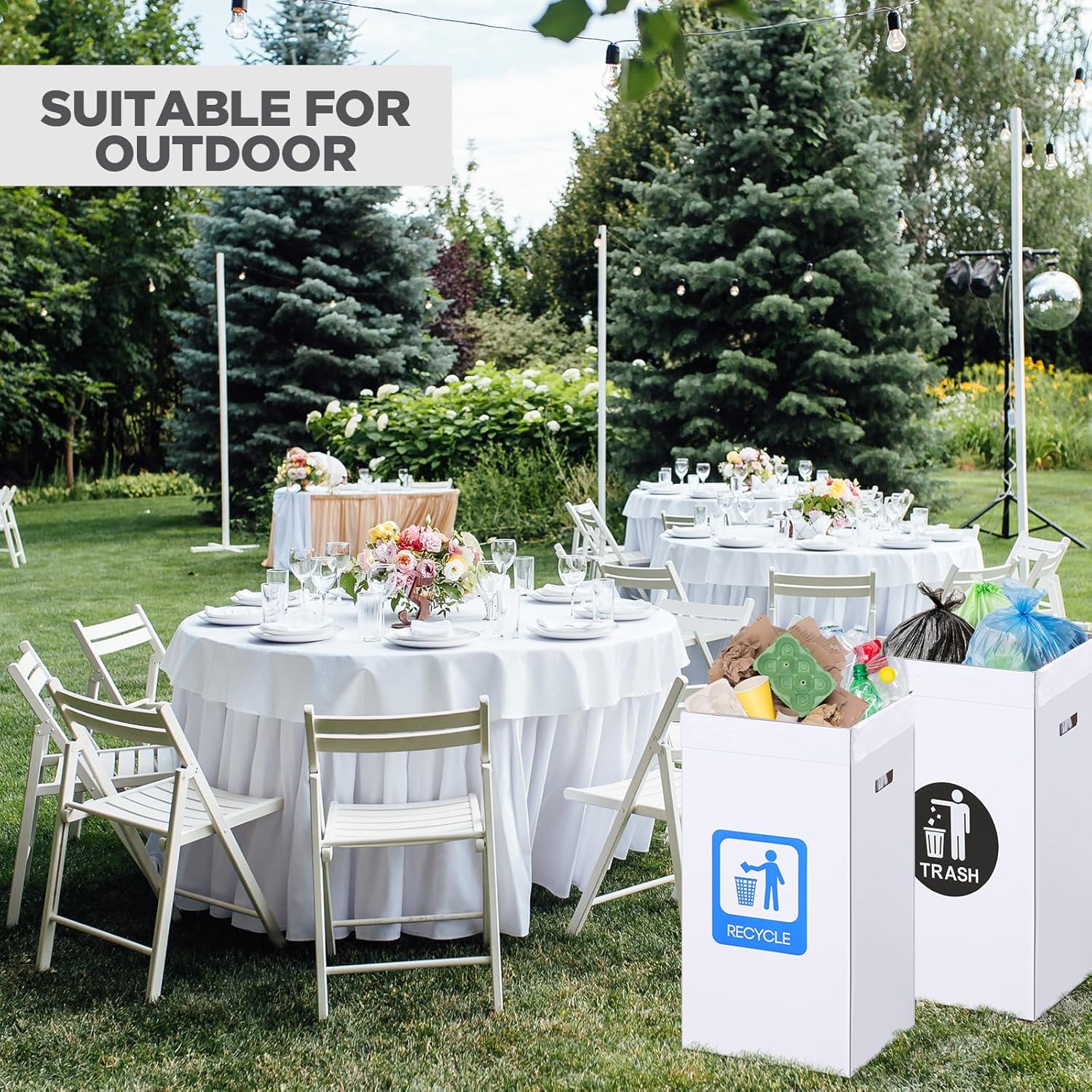 5 Pcs 30 Gallon Corrugated Cardboard Trash Cans Recycling Bins with ...