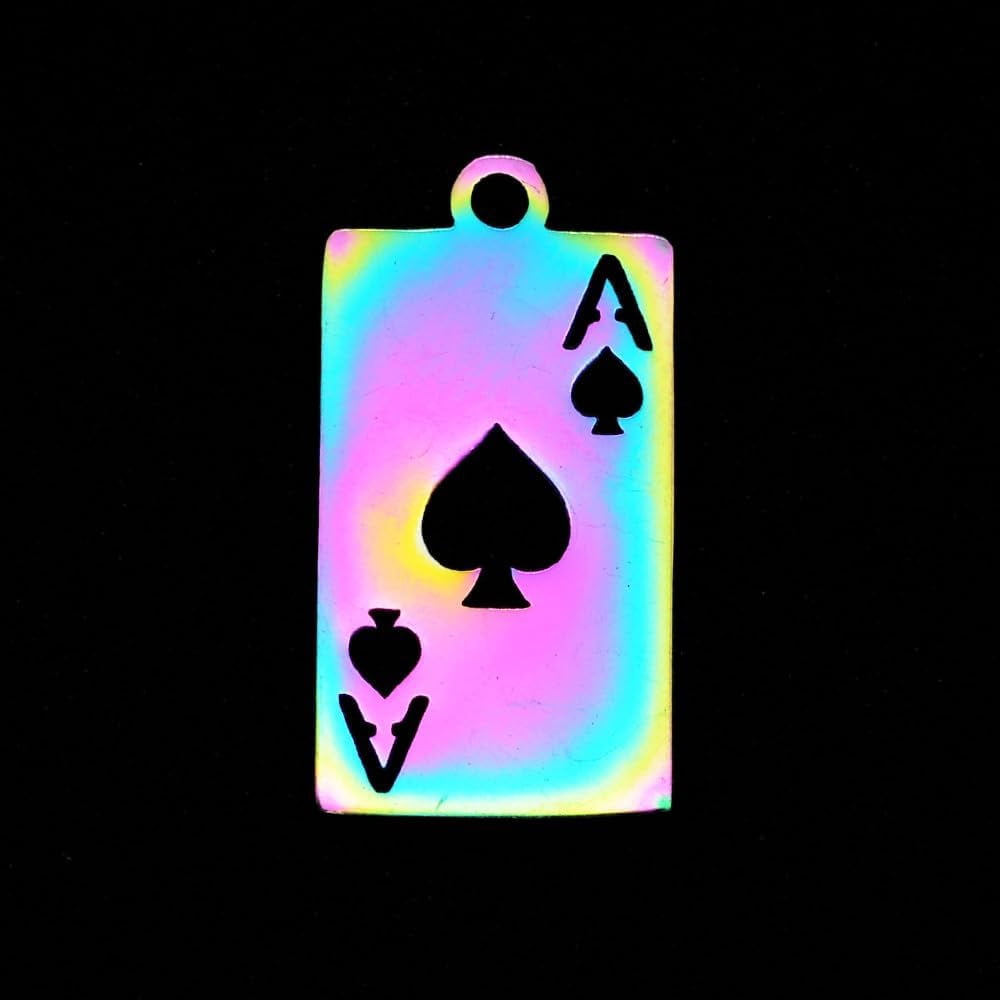 5 Pcs 304 Stainless Steel Playing Card Pendants Playing Card A Pendant ...