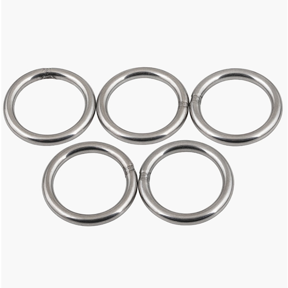 5 Pcs 304 Stainless Steel Solid Welded O-Ring Hand Pull Rings, Wire ...