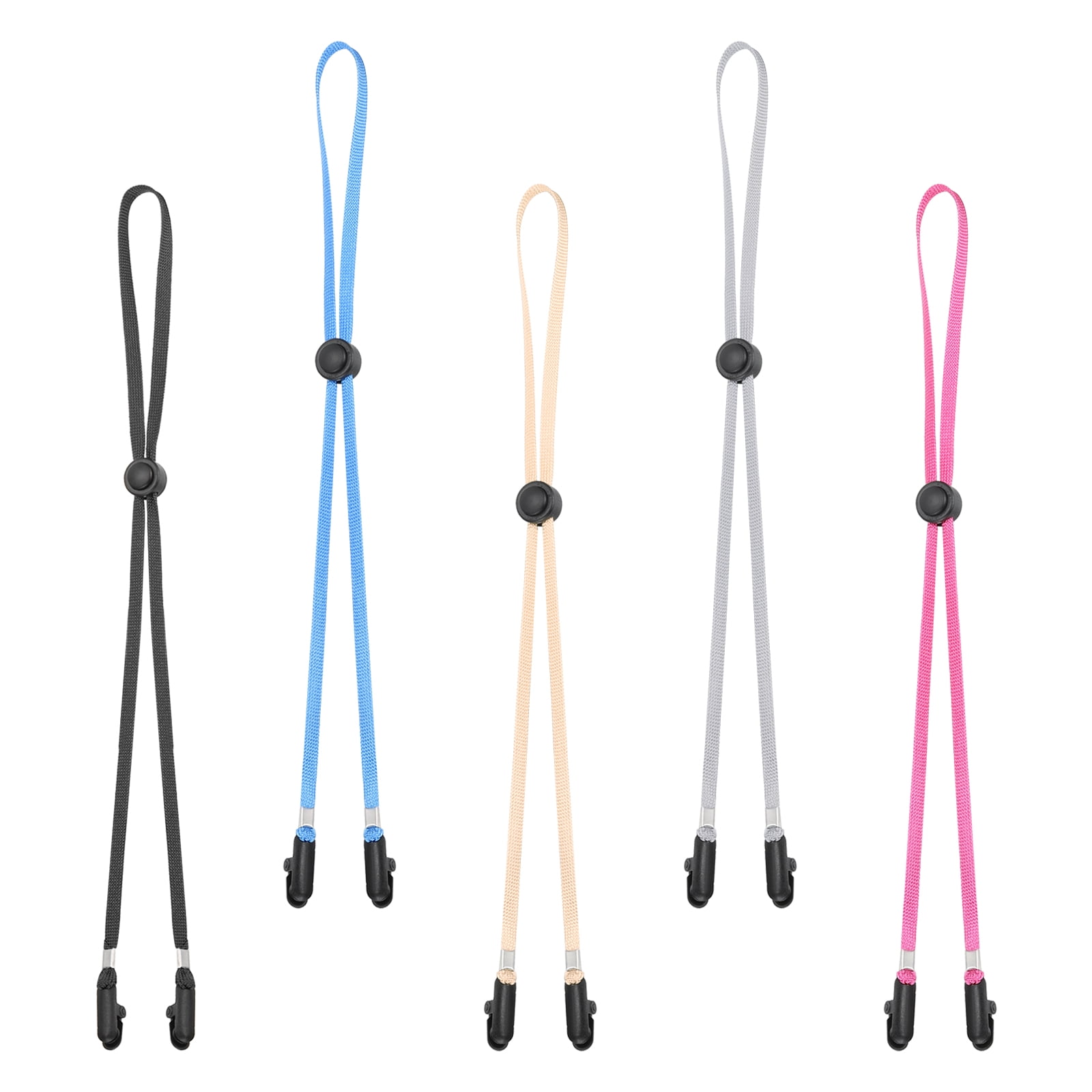 5 Pcs 31.5"x0.28" Adjustable Hat Strap Clips Chin Cord with Cord Lock ...