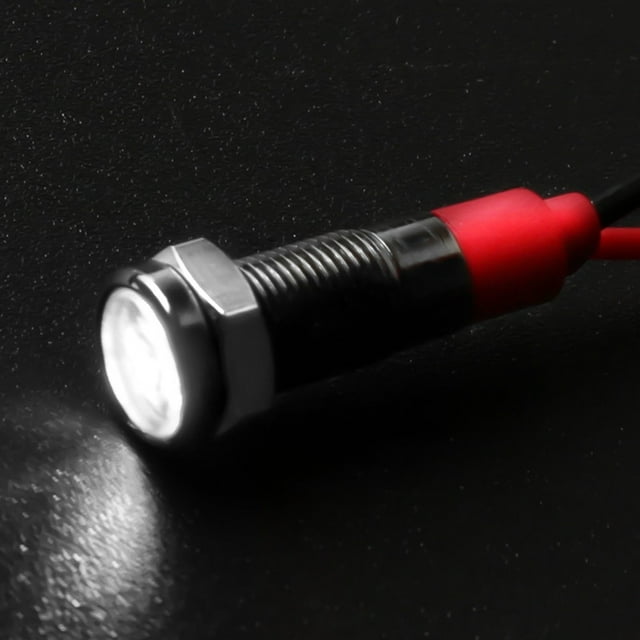 5 Pcs 3V-6V Led Indicator Light Plastic Black Signal Dot Lamp 6Mm Cutout(1/4")--White - Walmart.com