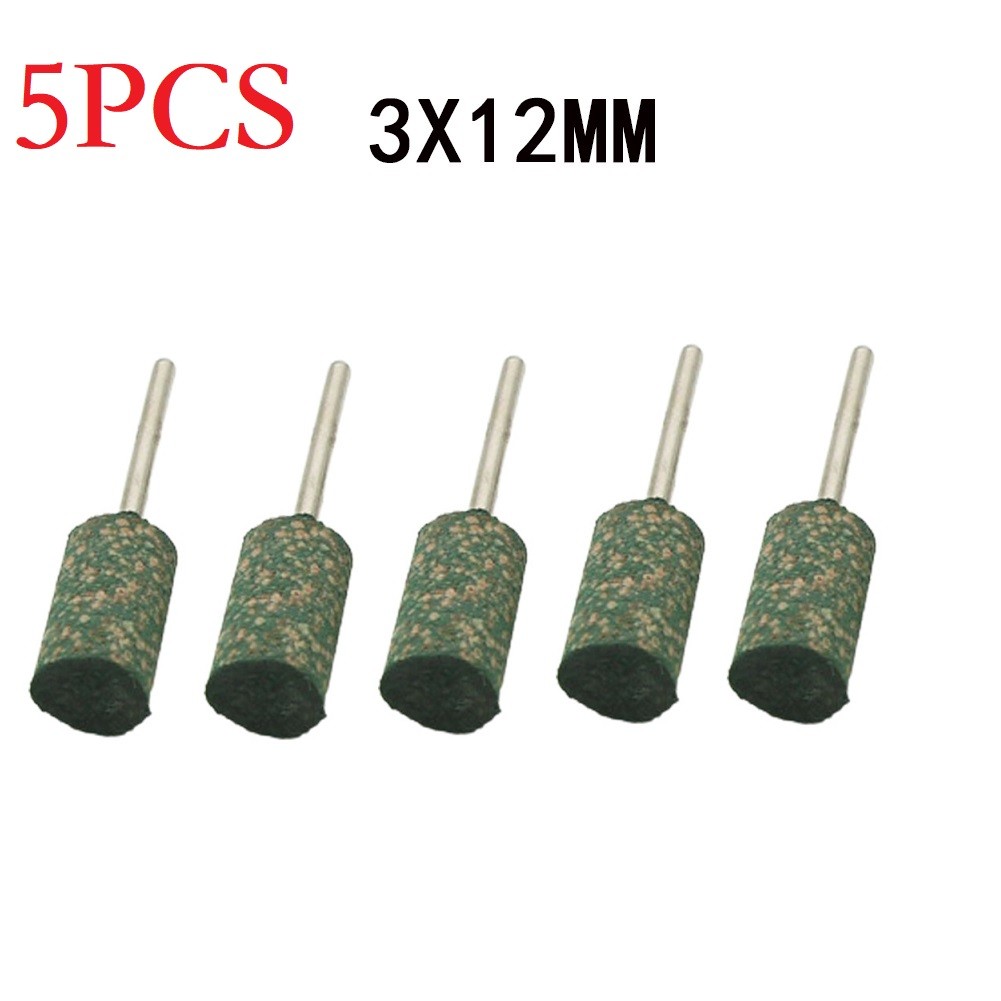 5 Pcs 3mm Shank Cylindrical Rubber Polishing Burr Point Bit Rotary ...