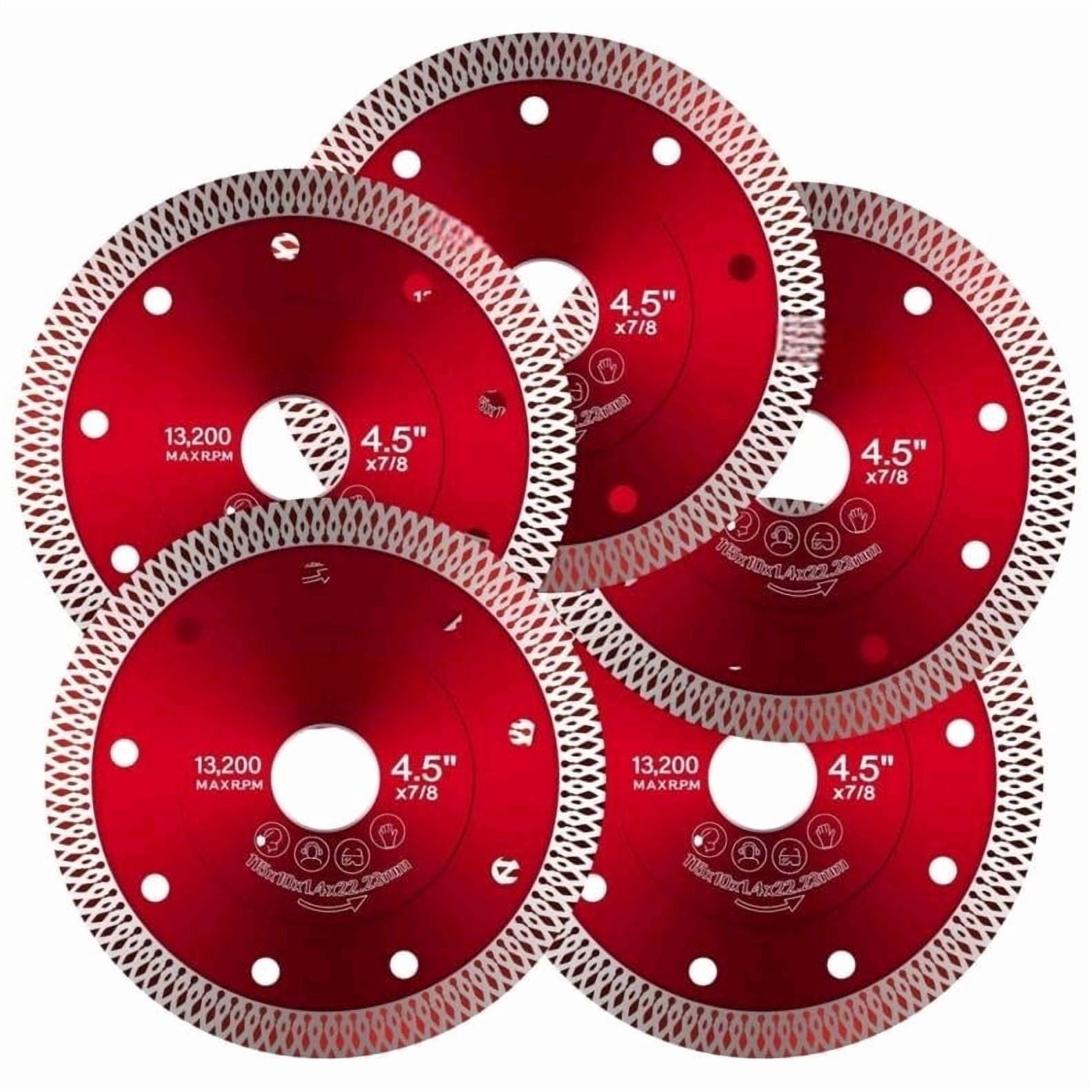 5 Pcs 4 1/2 inch Ultra-Thin Tile Cutter Diamond Saw Blades, Glass ...