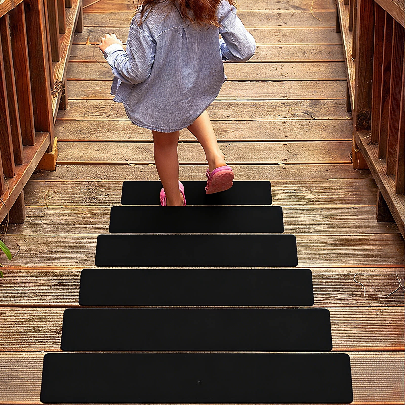 5 Pcs 4" X 24" Anti Slip Traction Treads with Glow in Dark Stripe ...