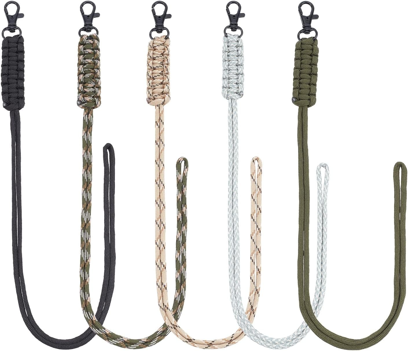 5 Pcs 5 Colors Heavy Duty Lanyards with Metal Clips 19.8" Long Neck ...