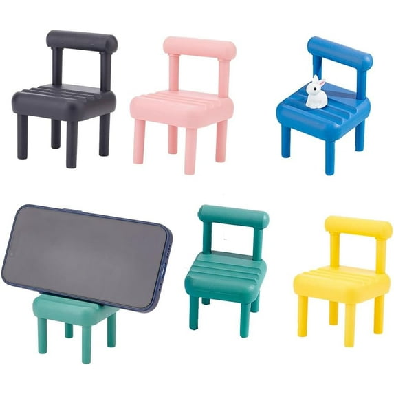 5 Pcs 5 Colors Mini Chair Shape Cell one Stands Plastic Desktop Mobile ...