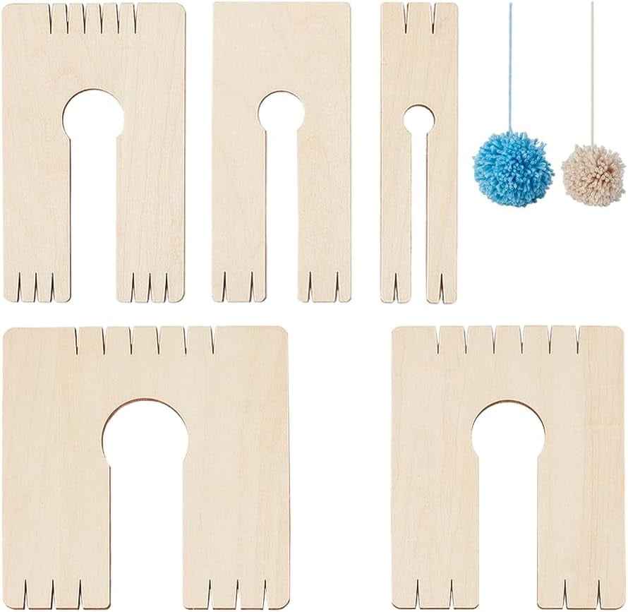 5 Pcs 5 Sizes Wooden Tassel Making Tool Pom Poms Maker Tassel Loom ...