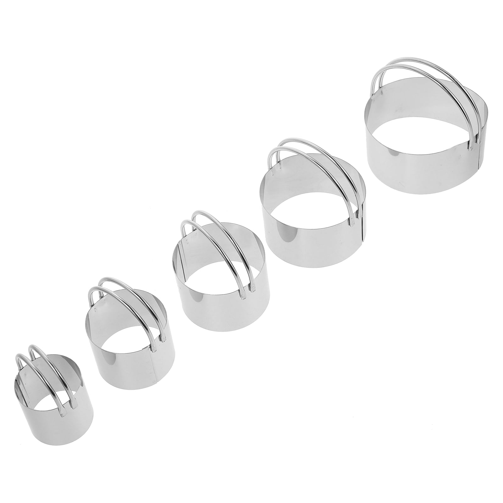 5 Pcs 5-piece Set of Mousse Rings Stainless Biscuit Molds Round Cake ...
