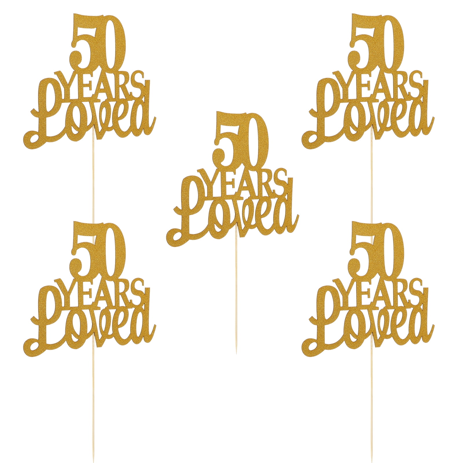 Premium 50th Birthday Cake Toppers Decorative Paper Inserts for Cakes ...