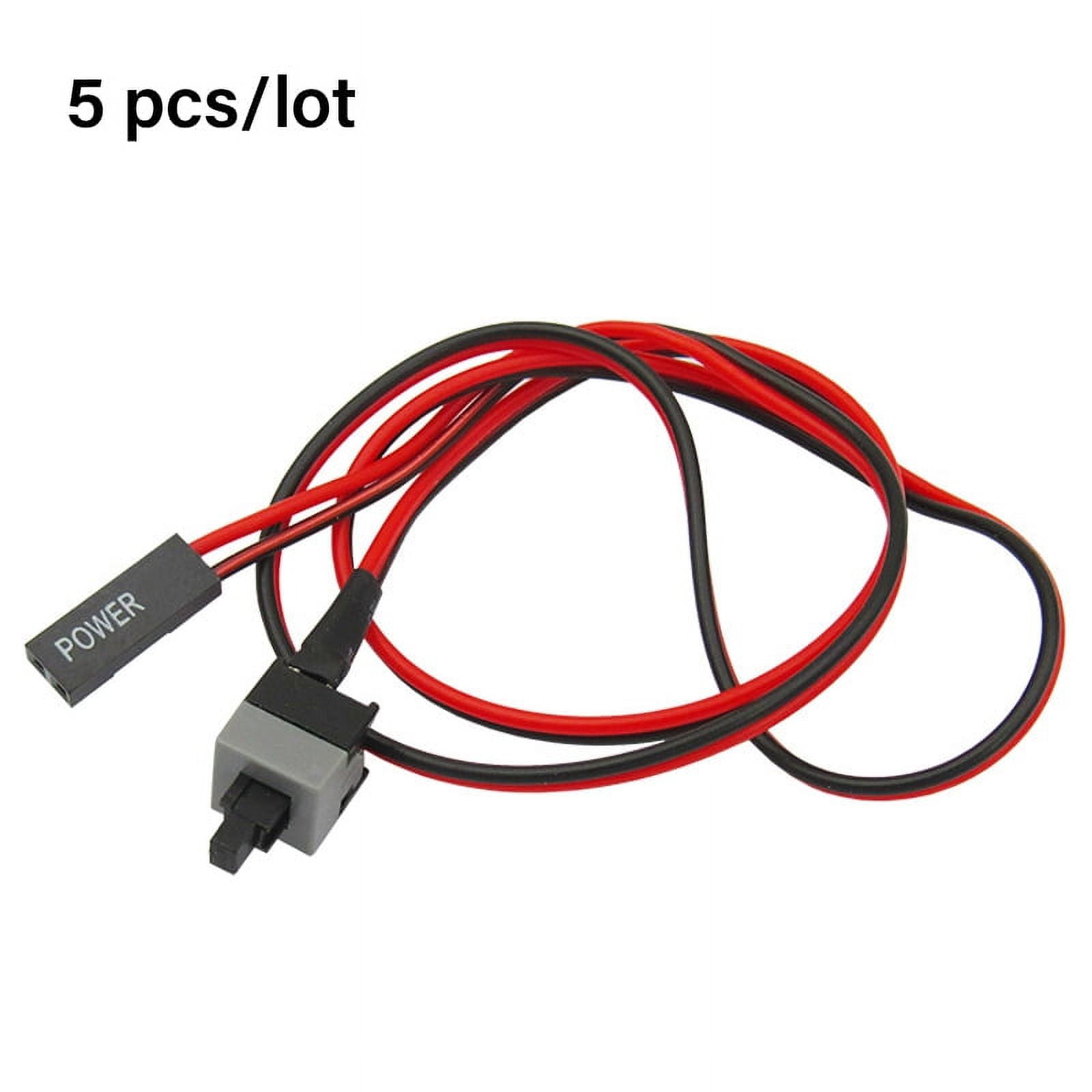 5 Pcs 50cm 2 Pin SW PC Power Cable On/Off Push Button Computer Case ...