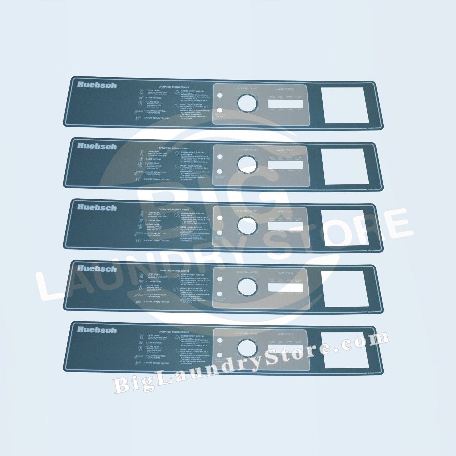 5 Pcs. (5x) F231542 NEW Huebsch Control Panel MD27, HC27 Overlay - Part ...