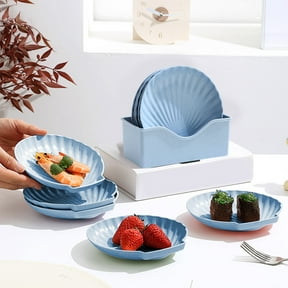 Nmdmisc 10Pcs Shell Shaped Dinner Plates, Dinnerware Dishes Set, 6 Inch ...