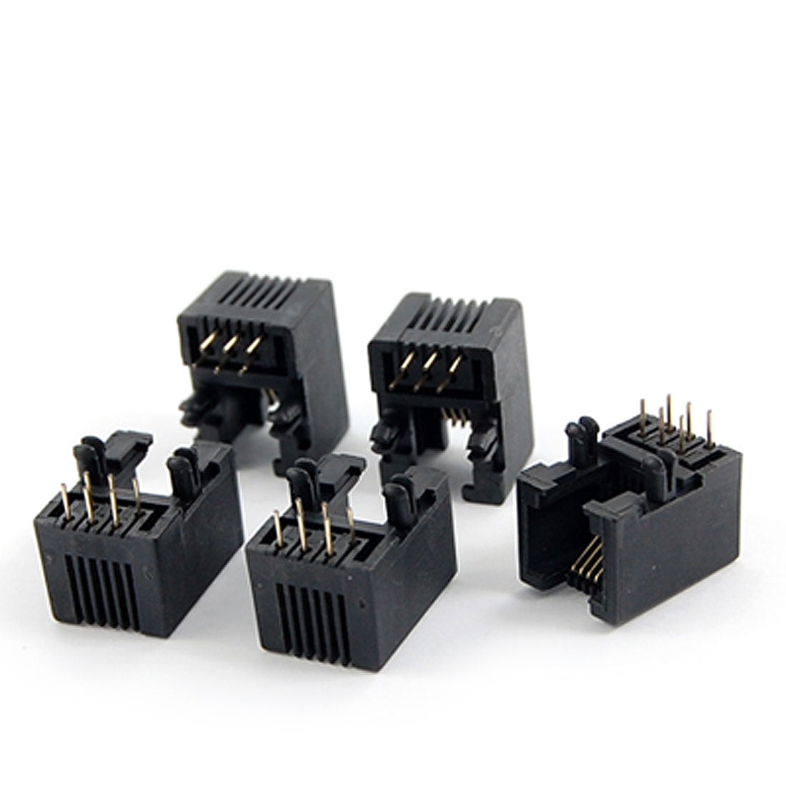 5 Pcs 6P6C 6 Pin RJ11 Telephone Socket PCB Connectors - Walmart.com