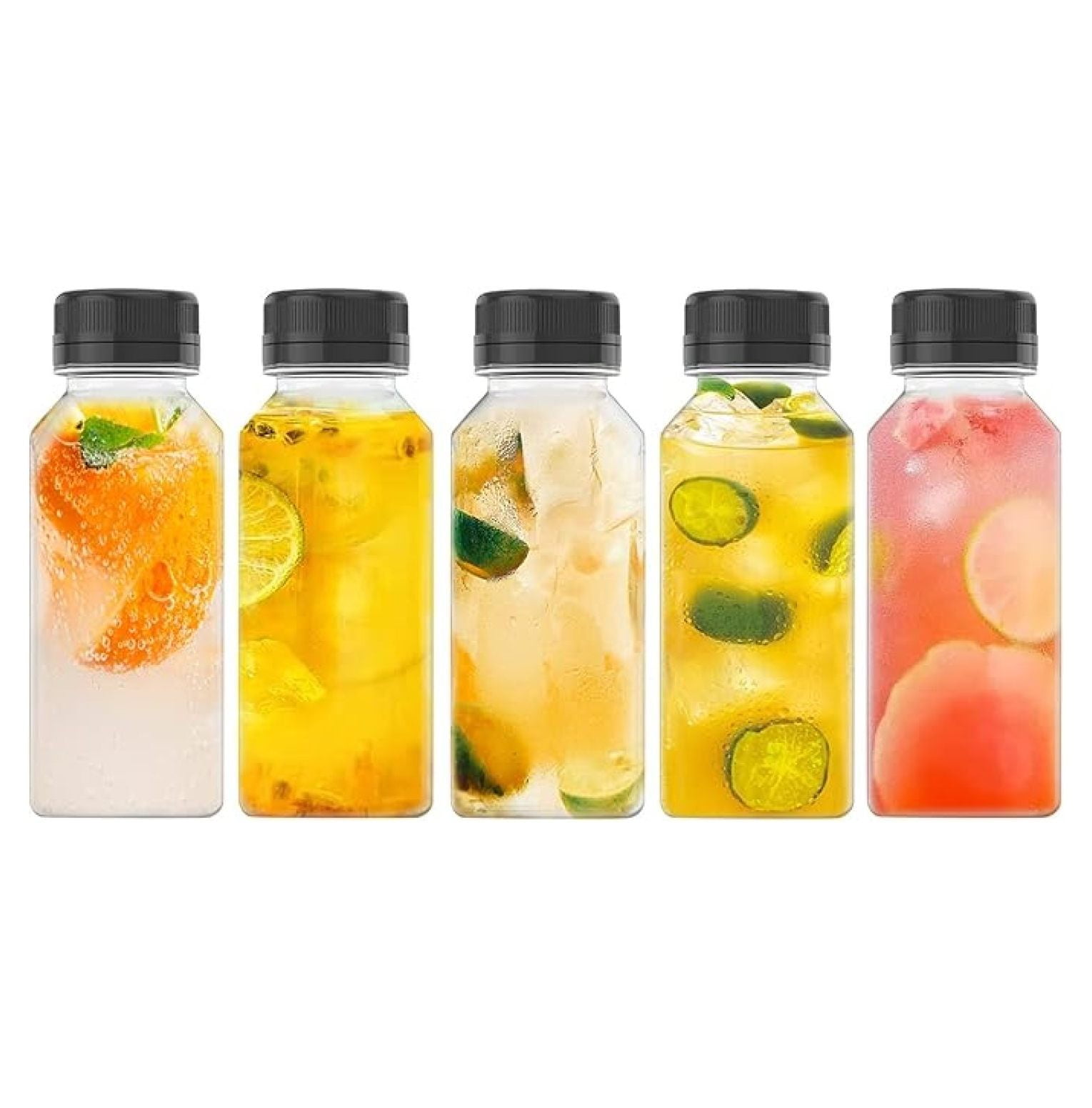 5 Pcs 8 Oz Plastic Juice Bottles Empty Clear Containers with Tamper ...