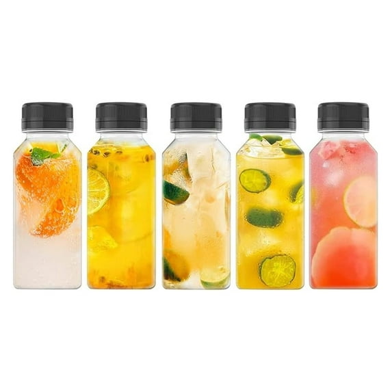5 Pcs 8 Oz Plastic Juice Bottles Empty Clear Containers with Tamper ...
