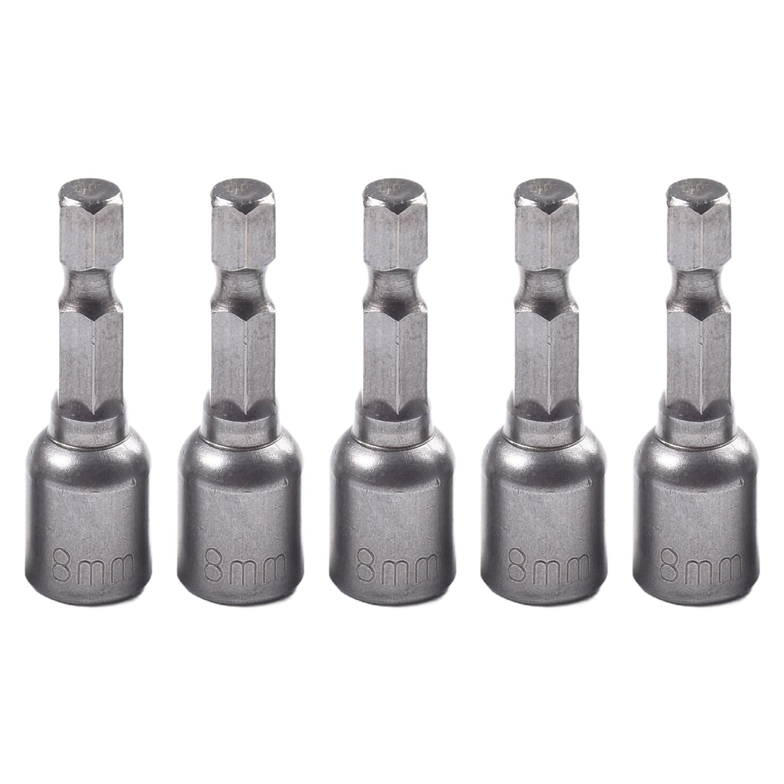 5 Pcs 8mm Magnetic Nut Driver Set 1/4 Hex Socket Adapter Drill Bit ...